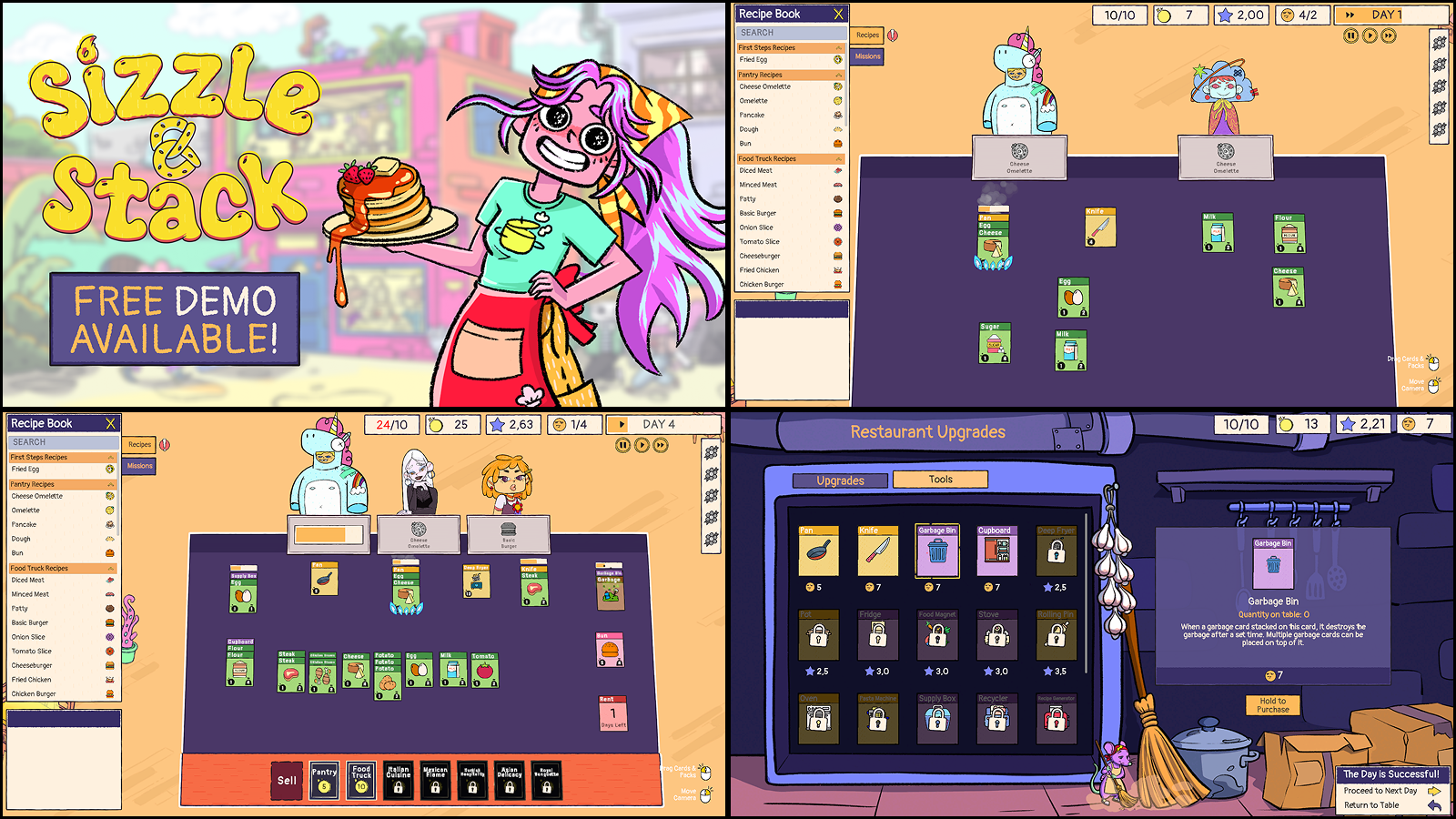 Spielerezension zu Sizzle & Stack, dem Restaurant-Manager mit Karten ...